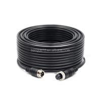 China 4 Pin Aviation Cable Pure Copper Core Spiral Flexible Zinc Alloy Nut 12-24V for Vehicle Camera Monitoring for sale