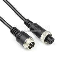 China 4 Pin Aviation Cable Pure Copper Core Spiral Flexible Zinc Alloy Nut 12-24V for Vehicle Camera Monitoring for sale