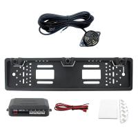China Proximity Warning System Parktronics European License Plate Frame Car Reversing Radar with 3 Sensors Universal EU Plate for sale