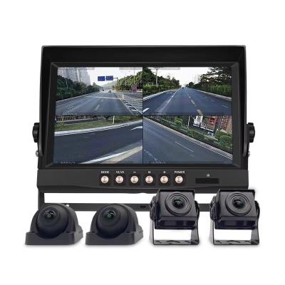 China 10.1 Inch 4-Channel Split Screen Car DVR Monitor, AHD Reverse Camera System with Night Vision, Front & Rear View for Truck for sale