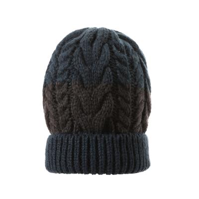 China COMMON Custom Knit Beanie Hat Soft Warm Winter Cable Knit Beanie Hat Stretch Thick Chunky Cap for sale