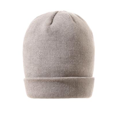 China Custom Logo Acrylic Plain Men Women COMMON Autumn Winter Knitted Beanie Hats for sale