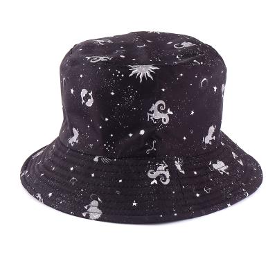 China New image starry sky pattern double-sided fisherman Men and women outdoor comfortable street leisure Sun bucket hat for sale