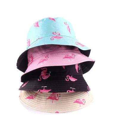 China Luxury Picture Fishing Hat Design Printed Red Crowned Cranes Bucket Hat Bucket Hat In Stock for sale