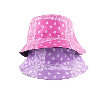 China New Image Style Pink White Reversible Animal All Over Print Bucket Hat Fisherman Hat for sale