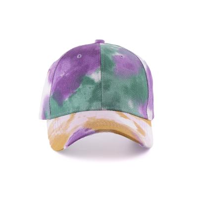 China JOINT Leisure Printed Peaked Open Cross Baseball Hat Soft Top Sports Hat Tie Dye Ponytail Sun Protection Soft Top for sale