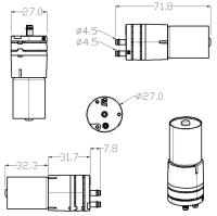 China AIRJET DC Brush Diaphragm Pump for Water and Air 00BH220H for sale
