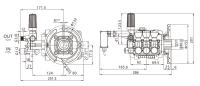 China FLOWMONSTER KBM-F6 Triplex Plunger Road Washing Pump for washer 12-20LPM 60-180BAR with Pressure Switch for sale