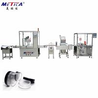 China Automatic Production Line for Cosmetic Loose Powder Filling , Stoppering , Puff Loading , Capping and Labeling for sale