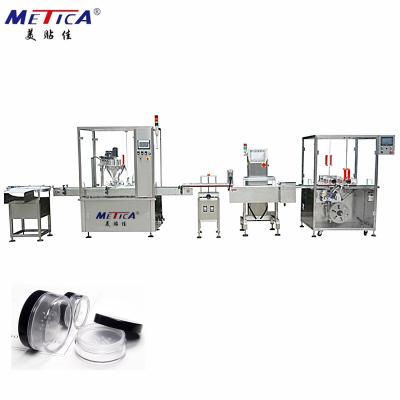 China Automatic Production Line for Cosmetic Loose Powder Filling , Stoppering , Puff Loading , Capping and Labeling for sale