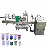 China Automatic Paint Pail / Bucket / Barrel and Big Container Bottle Labeling Machine for sale