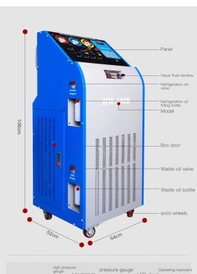China 15kg Big Cylinder Car AC Service Station 1000g/Min Charging Ability for sale