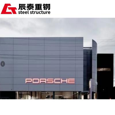 China Large Span Steel Structure Car Showroom Building with 7% Increased Space Utilization and 0.35-0.6mm Roof Panels for sale