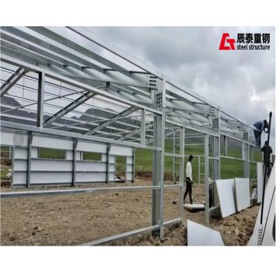 China Quick Install Steel Structure Poultry House with 300×300 H-Beam Frame and 50-100mm Thermal Insulation for sale