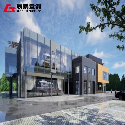 China Customizable Size Stylish Metal Material Steel Structure Office Building for sale
