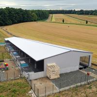 China Prefab Steel Chicken House with PVC Membrane Roof - Custom Capacity, 1m Aisle Width, Complete Ventilation System for sale