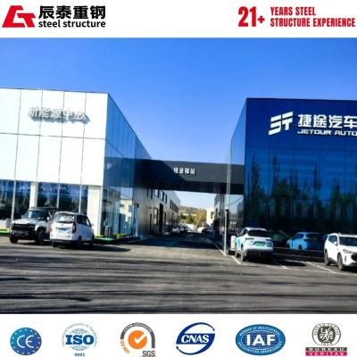 China Steel Structure Car Showroom with Thermal Insulation - Long Span Design up to Multi-Span Models with 0.35-0.6mm Steel Panels for sale