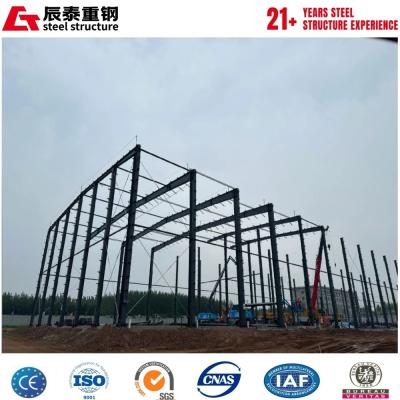 China Prefabricated Hot Rolled H Shaped Steel Structure Framework Building 30m Span for sale