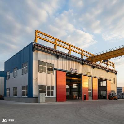 China JIS Steel Building Workshop with H Section Columns and Optional Crane for Industrial Manufacturing and Storage for sale