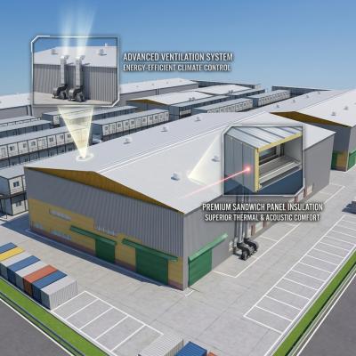 China Anti-corrosion Multi-coating Steel Building for High Humidity Environments for sale