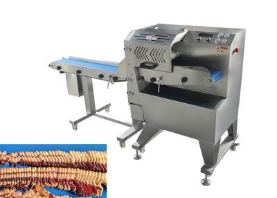 China Stainless Steel Cooked Beef Meat Slicing Machine 160mm Conveyor Belt 380V for sale