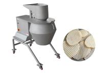 China Centrifugal Potato V-Cut and Flat Slice Cutting Machine 16 Stationary Heads 1.5KW for sale