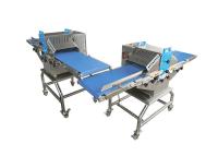 China 300mm In-Feed Commercial Pork Belly Meat Strips and Cube Cutting Machine 500kg/h for sale