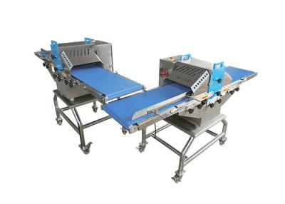 China 300mm In-Feed Commercial Pork Belly Meat Strips and Cube Cutting Machine 500kg/h for sale