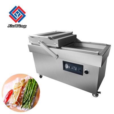 China 2-Chamber Vegetable Vacuum Packaging Machine 1420×765×960mm with 380V Power and 1-4 Cycles/Min Capacity for sale