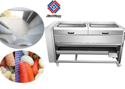 China 800 kg/h Commercial Vegetable Peeler Machine Stainless Steel Potato Carrot Brush Washer 220V for sale