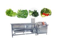 China Bubbling Vegetable Fruit Washing Machine 4200x1300x1400mm 4.8KW Salad Cleaning Frozen Lettuce Production Line for sale