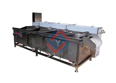 China Four Tank Vegetable Fruit Washing Machine / 4HP Power Meat Cleaning Machine for sale