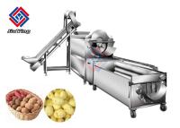 China Electric Brush Type Potato Production Line 500kg/h Peeling Washing and Cutting Machine for sale