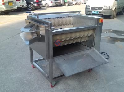 China Industrial Fruit Vegetable Peeler Machine 800mm Brush Roller 6 Nylon Brushes for sale