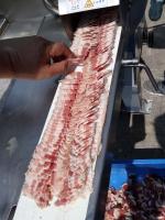 China Adjustable Automated Cooked Meat Slicing Machine / Pork Skin Beef Cutting Machine for sale