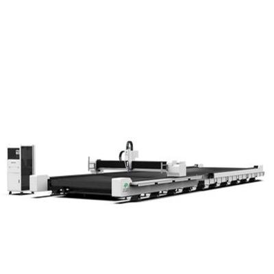China 14M Ground Rail Heavy Duty Fiber Laser Metal Cutting Machine 14000x3200mm With 30000W Laser for sale