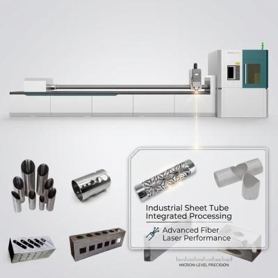 China 6000mm Small Diameter Round Square Tube 3kw Fiber Laser Cutting Machine Compact for sale