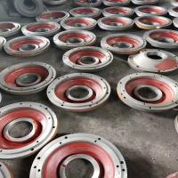 China Φ320 Electric Motorized Pulley Drum Cast Iron Flange End C‘over HT200 Φ85 Bearing Seat for sale