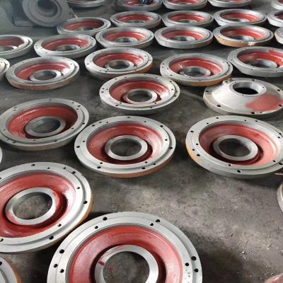 China Φ320 Electric Motorized Pulley Drum Cast Iron Flange End C‘over HT200 Φ85 Bearing Seat for sale