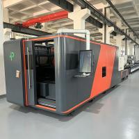 China Heavy Plate Fiber Cutting Laser Machine 12000W Laser Dual Pallet Fully Enclosed 6000x2500mm for sale