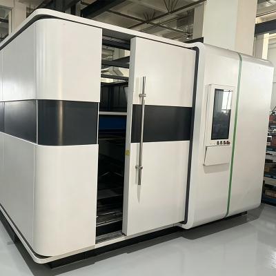 China Laser Cutting Machines 8M Fully Enclosed Dual Pallet Exchange 8000x2500mm Sheet Cutter With 15000W Laser for sale