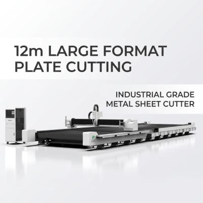 China 20000W Laser Cutting Machines 12M Fully Enclosed Dual Pallet 12000x3000mm Plate Cutter for sale