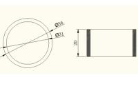 China Low Dielectric Loss Piezoelectric Tube , 155KHZ PZT Tube Ø36xØ31x20mm for sale