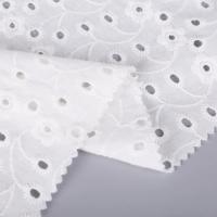 China Luxury White Cotton Embroidery Fabric For Beautiful Dress for sale