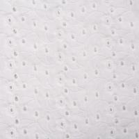 China Luxury White Cotton Embroidery Fabric For Beautiful Dress for sale