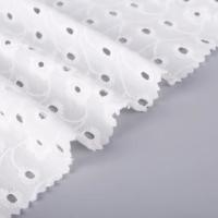 China Luxury White Cotton Embroidery Fabric For Beautiful Dress for sale