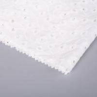 China Luxury White Cotton Embroidery Fabric For Beautiful Dress for sale