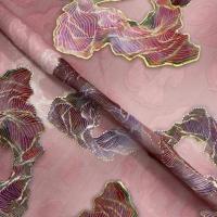 China Muslim Custom Flower Plain 100%  Polyester Woven Fabric Pure Colour Chiffon Jacquard Fabric for sale