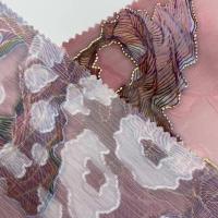 China Muslim Custom Flower Plain 100%  Polyester Woven Fabric Pure Colour Chiffon Jacquard Fabric for sale