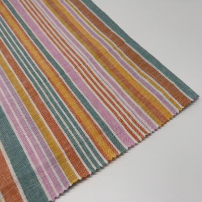 China Linen Viscose Yarn Dyed Fabric Multicolor High Lightfastness 132cm 170gsm 55% Linen 45% Rayon for sale